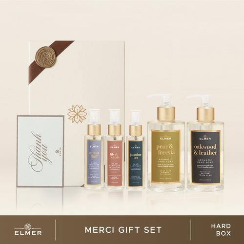Jual Merci Gift Set | 2 Hand Soap + 3 Sanitizer + Hard Box - Thank You ...