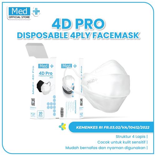 Promo Med+ Masker 4D PRO 20 Pcs / 4 Ply Evo Disposable Face Mask ...