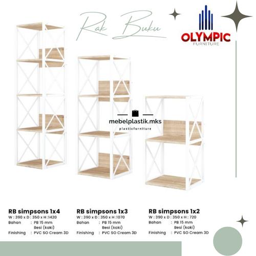Jual Rak Serbaguna/ Buku Kayu Panel MDF HPL Rangka Besi Olympic RB ...