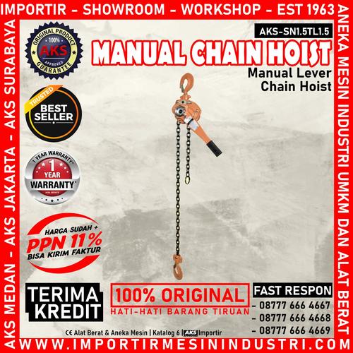 Jual Takel Manual Level Hoist 1.5 Ton Panjang 1.5 meter ORI - SN1.5TL1 ...