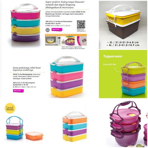 Jual Tupperware Carry all bowl, Click To Go, CTG Round, Large double ...