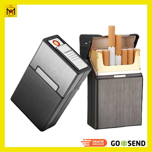 Jual Kotak Casing Penyimpanan Rokok dengan Korek Elektrik USB Charge ...