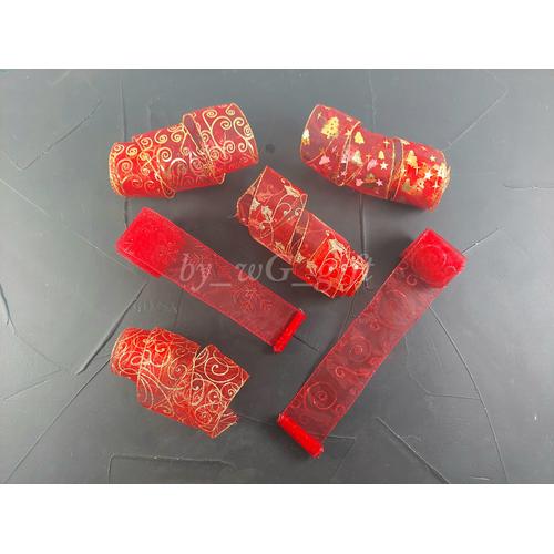 Jual Pita Organdi Gliter Motif 2; Lebar 6.3 cm; Panjang 6 Yard ...