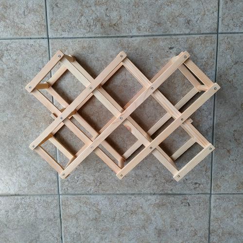 Jual rak botol wine 10 botol lipat kayu foldable wine bootle rack ...