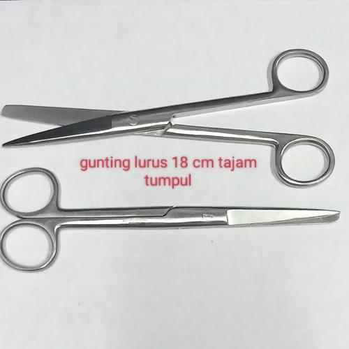 Jual Gunting Bedah 18 cm Tajam Tumpul Lurus / Bengkok - Lurus - Jakarta ...