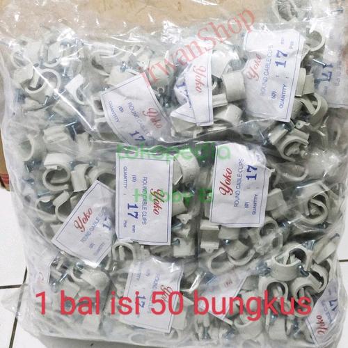 Jual Klem Kabel 17mm 50 bungkus / Klem Pipa no 17 per bal 50 bungkus ...