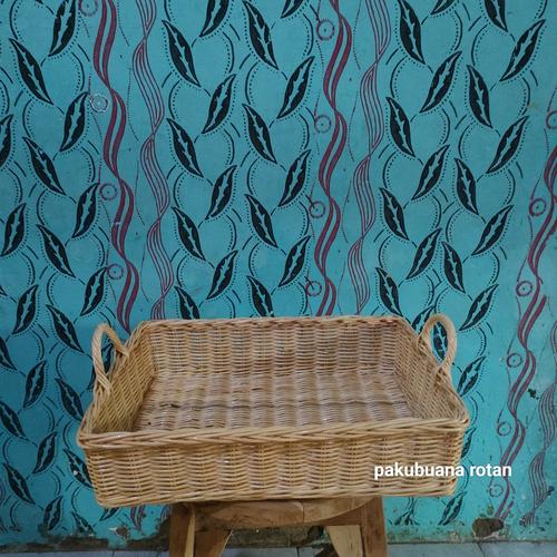 Jual Keranjang Rotan Persegi Panjang Serbaguna 40 x 30 x 10 cm Handle ...