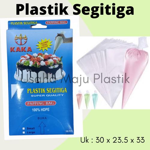Jual 100lbr Plastik Segitiga Piping Bag KECIL BESAR Cotong Buttercream ...