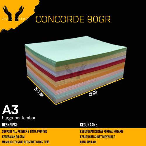 Jual Kertas Concorde A3 90 Gsm isi 1 lembar - Putih / Kertas Surat ...