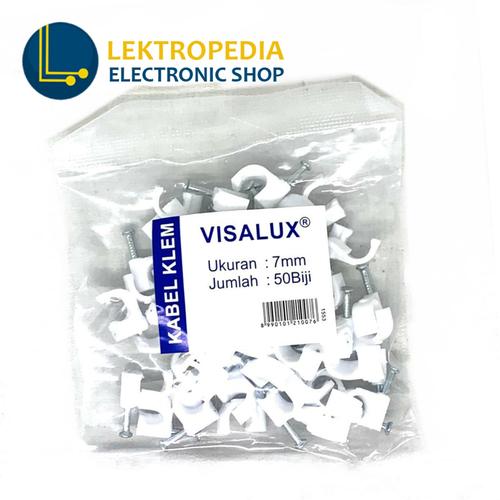 Jual Klem Visalux 7mm isi 50 pcs Kabel Clip no 7 mm Paku Beton Listrik ...