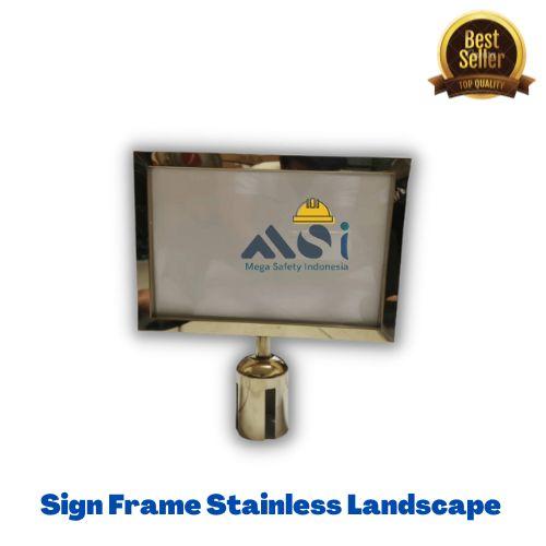 Promo SIGN FRAME Stainless A4 LANDSCAPE SIGNAGE / PAPAN TIANG ANTRIAN ...