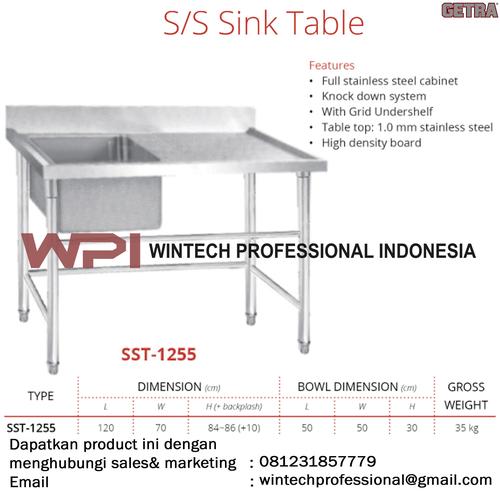 Jual Getra SST-1255 S/S Single Sink Table - Meja Cuci Piring Stainless ...