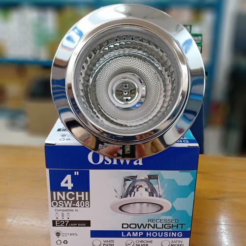 Jual Fitting / Kap Lampu Downlight Tanam OSIWA 4 Inch Silver Chrome ...