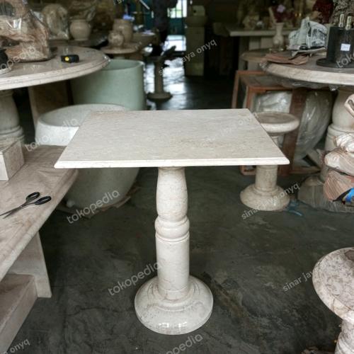 Jual MEJA KOPI TAMU BATU MARMER MARBLE COFFEE TABLE KOTAK 60CM UNIK ...