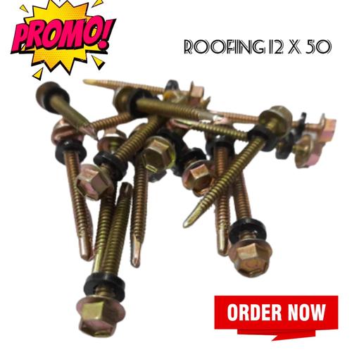 Jual Baut Baud Skrup Sekrup Roofing Baja Ringan 12 x 50 12x50 panjang ...