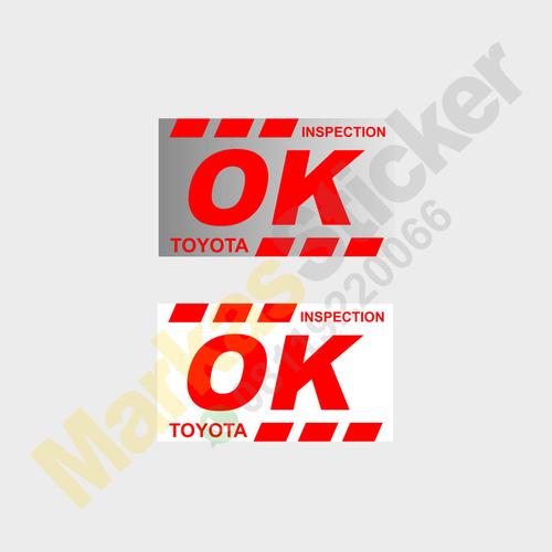 Jual Stiker Toyota Ok Inspection - Tempel Luar - Kab. Bandung - Markas ...