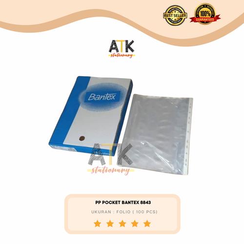 Jual Plastik PP Pocket File Folio Bantex 8843 F4 Isi 100 Lembar atk ...