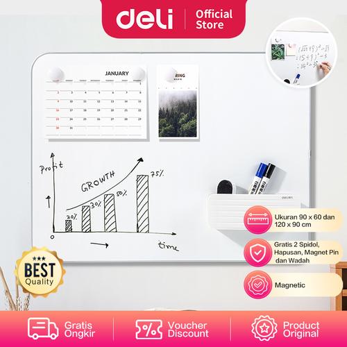 Jual Deli Magnetic White Board / Papan Tulis Magnet Gratis Spidol 5002X ...
