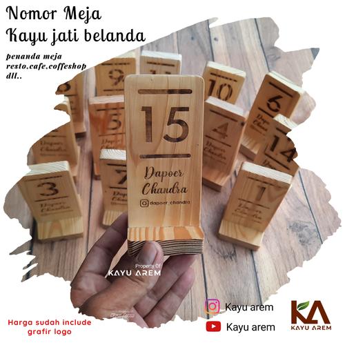 Jual Nomor Meja Kayu Jati belanda | Penanda Nomer Cafe Restoran Custom ...