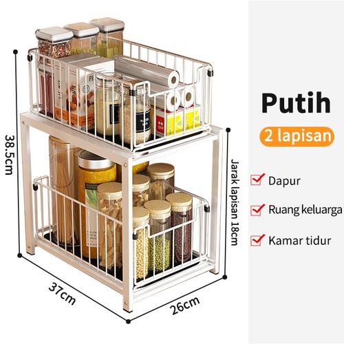 Jual Rak Dapur Bawah Wastafel Lemari Keranjang Geser Laci Besi Jari ...