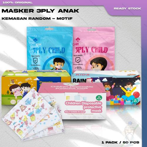 Jual Masker Anak 3 Ply Masker Earloop Isi 50 pcs Motif Kartun Kid Face ...
