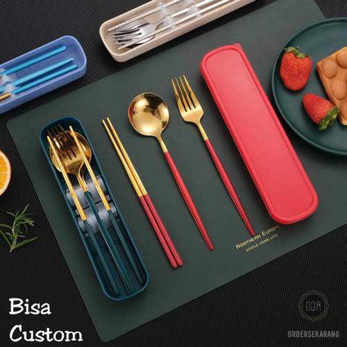 Promo SENDOK GARPU SUMPIT KOREA SET FOOD STAINLESS STEEL TEBAL FOOD ...