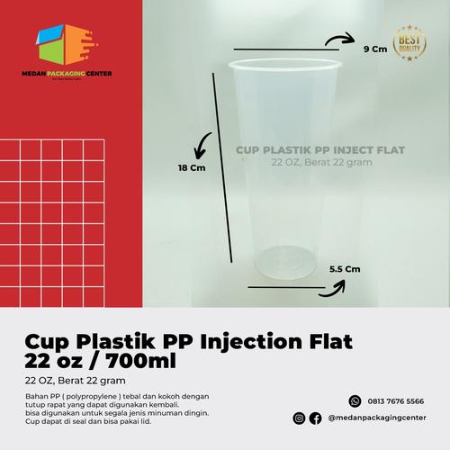 Jual Cup Plastik PP Injection Flat 22 oz / 700ml - Kota Medan - Medan Packaging Center | Tokopedia
