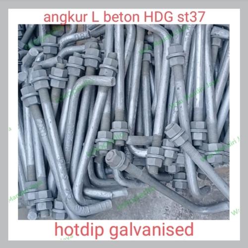 Jual angkur L beton HDG m19 x 25cm x 10cm 2mur + 2ring ( Galvanis ...