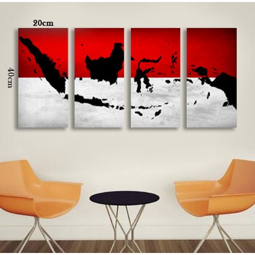Jual HIASAN DINDING PETA INDONESIA 1 SET 4in1 (4 Pannel) Big Size ...
