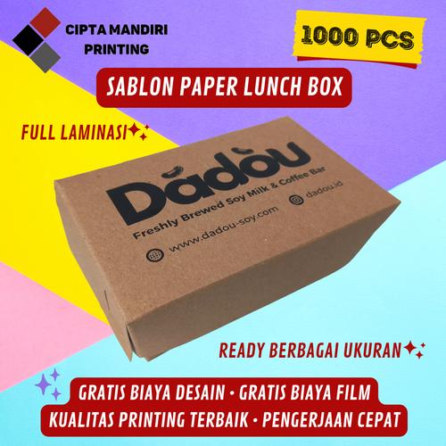Jual Paper Lunch Box Kraft + Cetak Sablon (1000 pcs) - M E, SABLON 1 WARNA - Jakarta Pusat ...