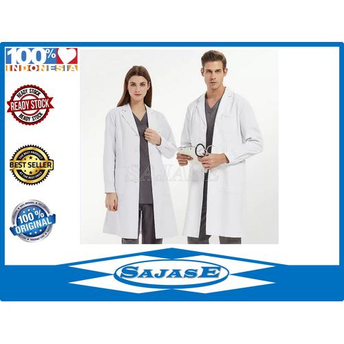 Jual Jas Laboratorium Lengan panjang Jaslab Dokter Bahan Kain Harga ...