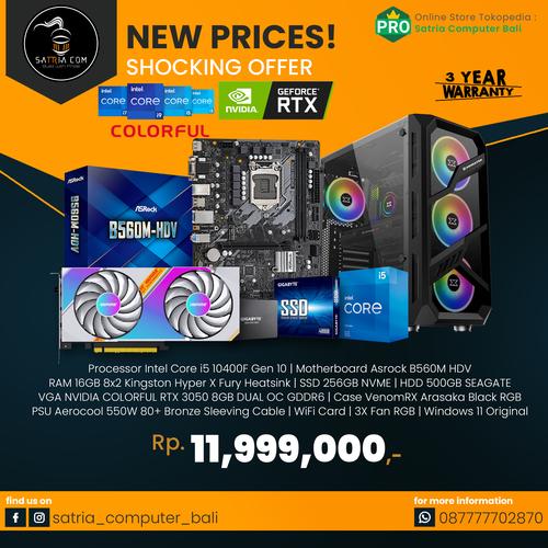 Jual PC RAKITAN GAMING INTEL CORE I5 10400F/16GB/RTX 3050 8GB GDDR6/SSD 256 - Kota Denpasar ...