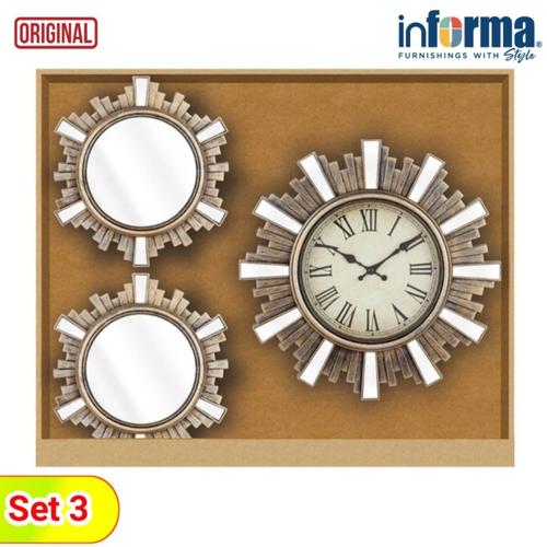 Jual Jam Dinding Informa Hiasan Wall Decor Set 3 Pcs Mewah Original ...