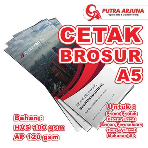 Jual CETAK BROSUR A5, HVS 100 gsm, ART PAPER 120 gsm - 2 Sisi, HVS 100 ...