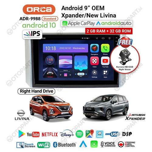 Jual Headunit Android Orca CarPlay 9″ inch OEM Xpander/All New Livina ...