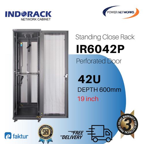 Jual INDORACK CLOSE RACK IR6042P PERFORATED DOOR Rak Server 42U 19inch ...