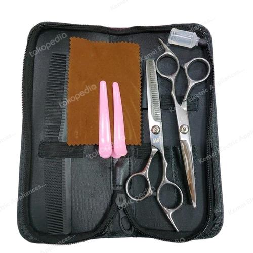 Jual Gunting Potong Rambut 1 set Lurus dan Sasak dengan Sisir Jepit ...