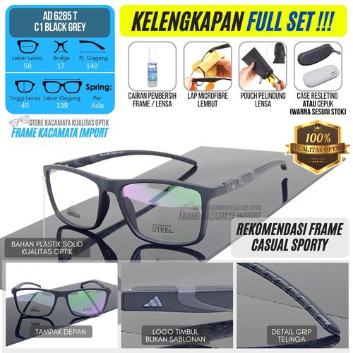 Jual Kacamata Pria Minus Sporty Kotak - C1 Black Grey - Kota Pekanbaru - Frame Kacamata Import ...