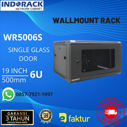 Jual WR5006S INDORACK WALLMOUNT DEPTH 500MM 6U SINGLE GLASS DOOR ...