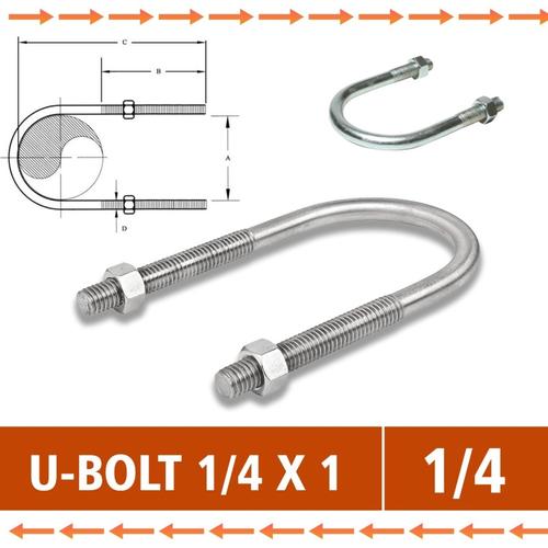 Jual U-Bolt/ Klem Pipa Ukuran 1/4" X 1" / Baut Mur U-Bolt Galvanis ...