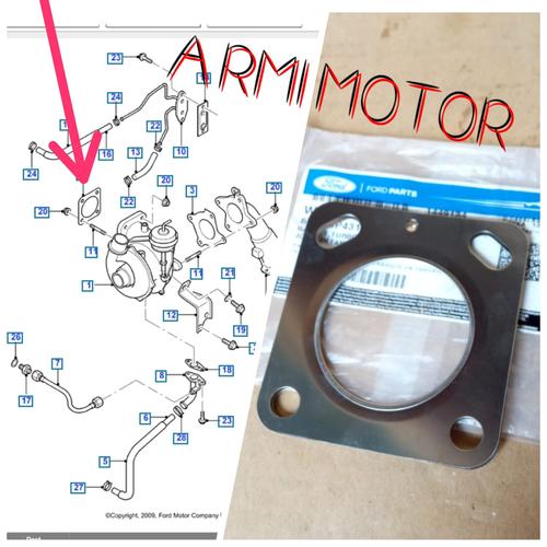 Jual Gasket Turbo Ford Everest Packing Turbo Ranger TDCI Original Ford ...
