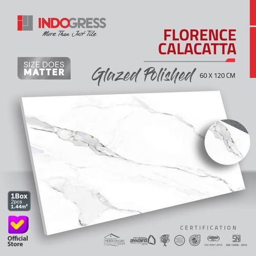 Jual INDOGRESS 1st Grade - Florence Calacatta - 60x120 - Glazed ...
