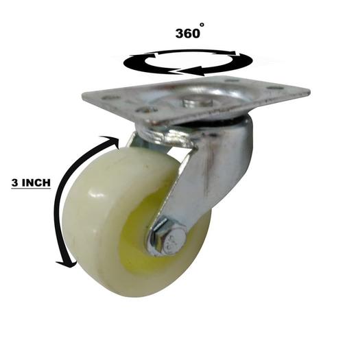 Jual RODA NYLON PUTIH 3 INCH PUTAR 360 RODA CASTER RODA TROLLEY RODA ...