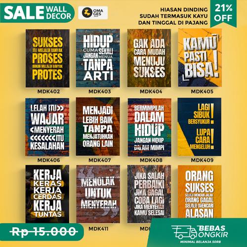 Jual OMAGES Hiasan dinding lukisan kantor poster Kata motivasi Kerja ...