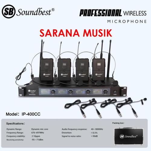 Jual MIC WIRELESS SOUNDBEST IP 400 IP400CC IP 400 CC IP400 CC 4 CLIP ON ...