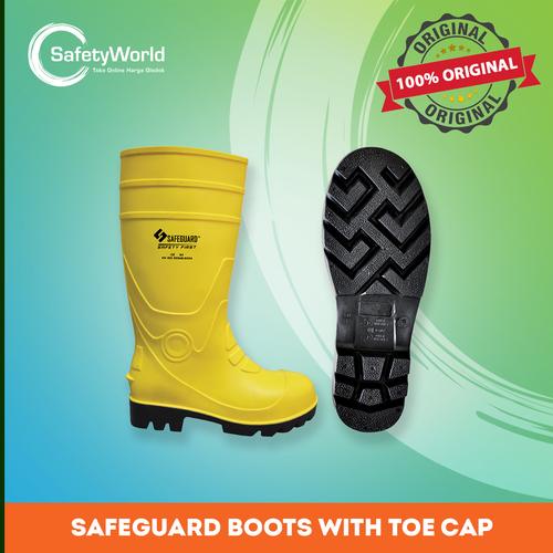 Jual SEPATU SAFETY BOOTS KARET UJUNG BESI SAFEGUARD LX-102 MURAH BAGUS ...