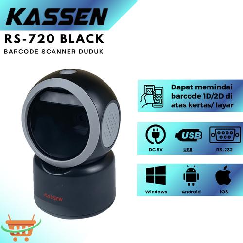 Jual BARCODE SCANNER DUDUK 1D 2D KASSEN RS 720 OMNI DIRECTIONAL BLACK ...