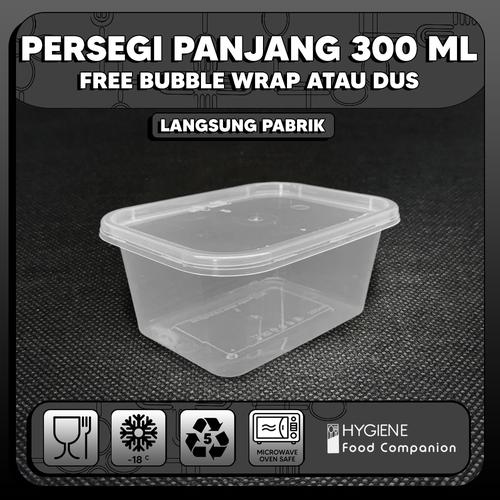 Promo Kotak Makan Plastik 300 Ml Persegi Panjang Thinwall 300ml