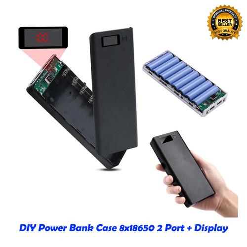 Promo Casing Kesing Power Bank Powerbank Case DIY 8x 18650 2 Port ...