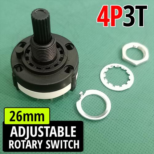 Jual Saklar Putar 4P3T Adjustable Rotary Switch 26mm Custom Klik ...